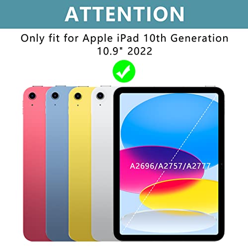 MMK for iPad 10th Generation Keyboard Case 2023/2022, Keyboard Case for iPad 10th Gen 10.9", Detachable Wireless Keyboard Case with Pencil Holder for iPad 10.9 inch