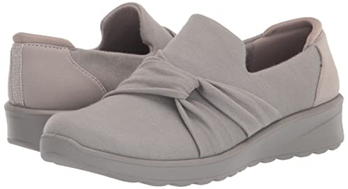 BZees Women's Glimmer Slip-Ons Loafer, Silver Smoke Shimmer, 6.5 Wide