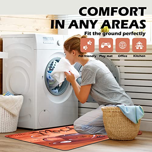Coffee Kitchen Rugs Anti Fatigue Kitchen Rug Red Mocha Cup Decoration Cushioned Kitchen Mats for Floor Waterproof Non Skid Washable Standing Kitchen Mat, Set of 2,17.3 x 28+17.3 x 47 Inches, PVC