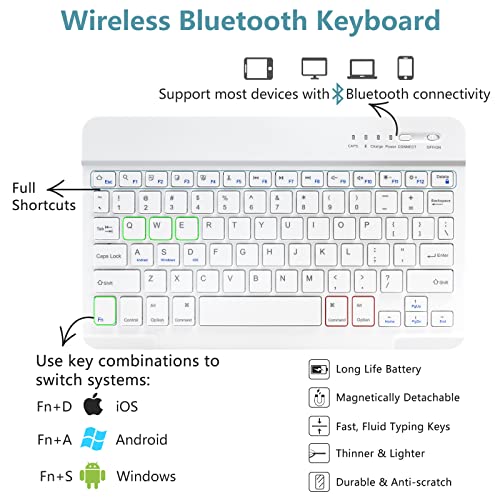 MMK for iPad 10th Generation Keyboard Case 2023/2022, Keyboard Case for iPad 10th Gen 10.9", Detachable Wireless Keyboard Case with Pencil Holder for iPad 10.9 inch