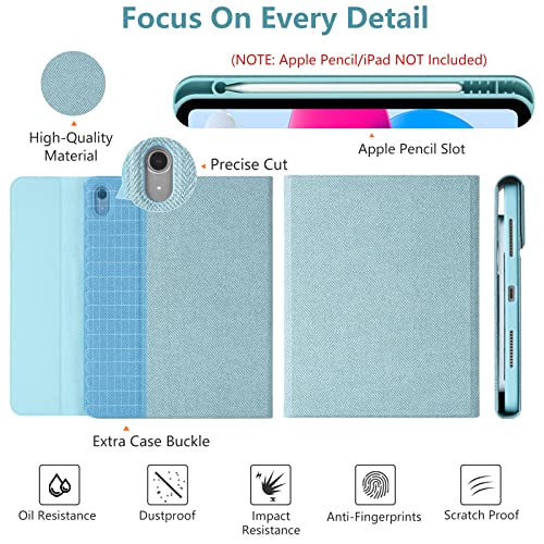 MMK for iPad 10th Generation Keyboard Case 2023/2022, Keyboard Case for iPad 10th Gen 10.9", Detachable Wireless Keyboard Case with Pencil Holder for iPad 10.9 inch