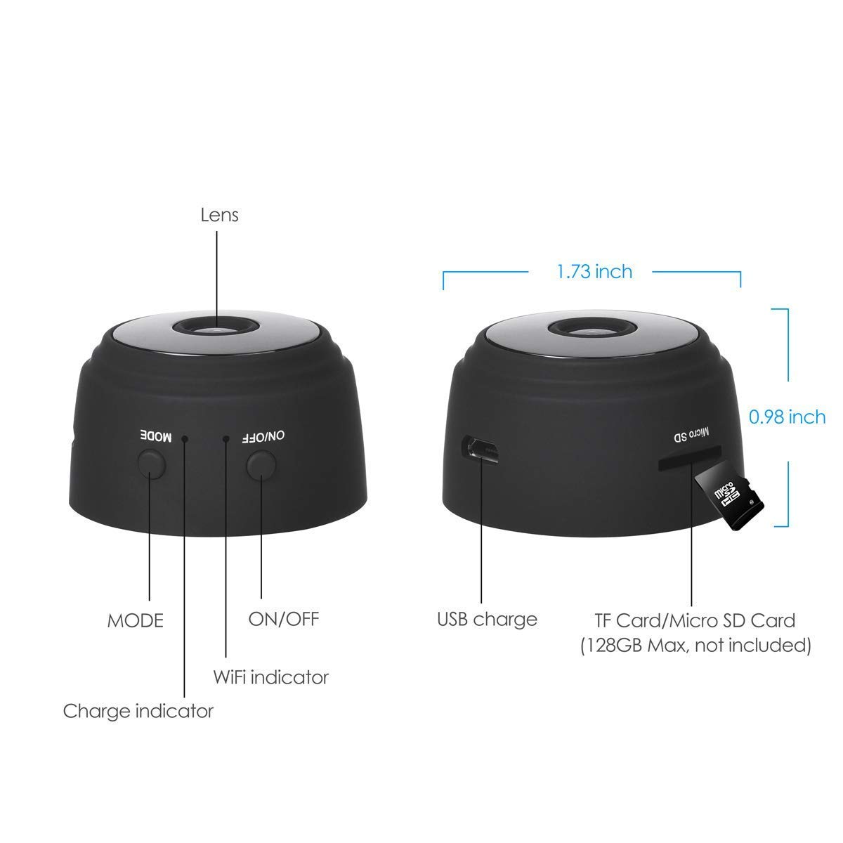 WOHAOK Mini Hidden Cameras, Wireless WiFi Camera HD 1080P Home Security, Surveillance with Audio and Video Live Feed, Covert Baby Nanny Cam, Tiny Smart Cameras with Night Vision and Motion Detection