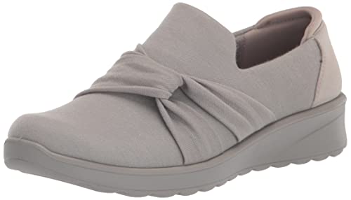 BZees Women's Glimmer Slip-Ons Loafer, Silver Smoke Shimmer, 6.5 Wide
