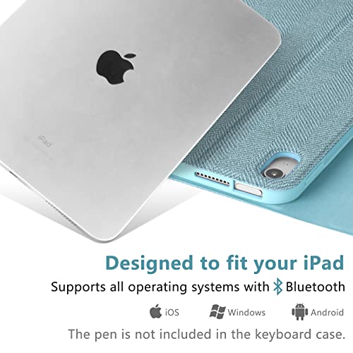 MMK for iPad 10th Generation Keyboard Case 2023/2022, Keyboard Case for iPad 10th Gen 10.9", Detachable Wireless Keyboard Case with Pencil Holder for iPad 10.9 inch