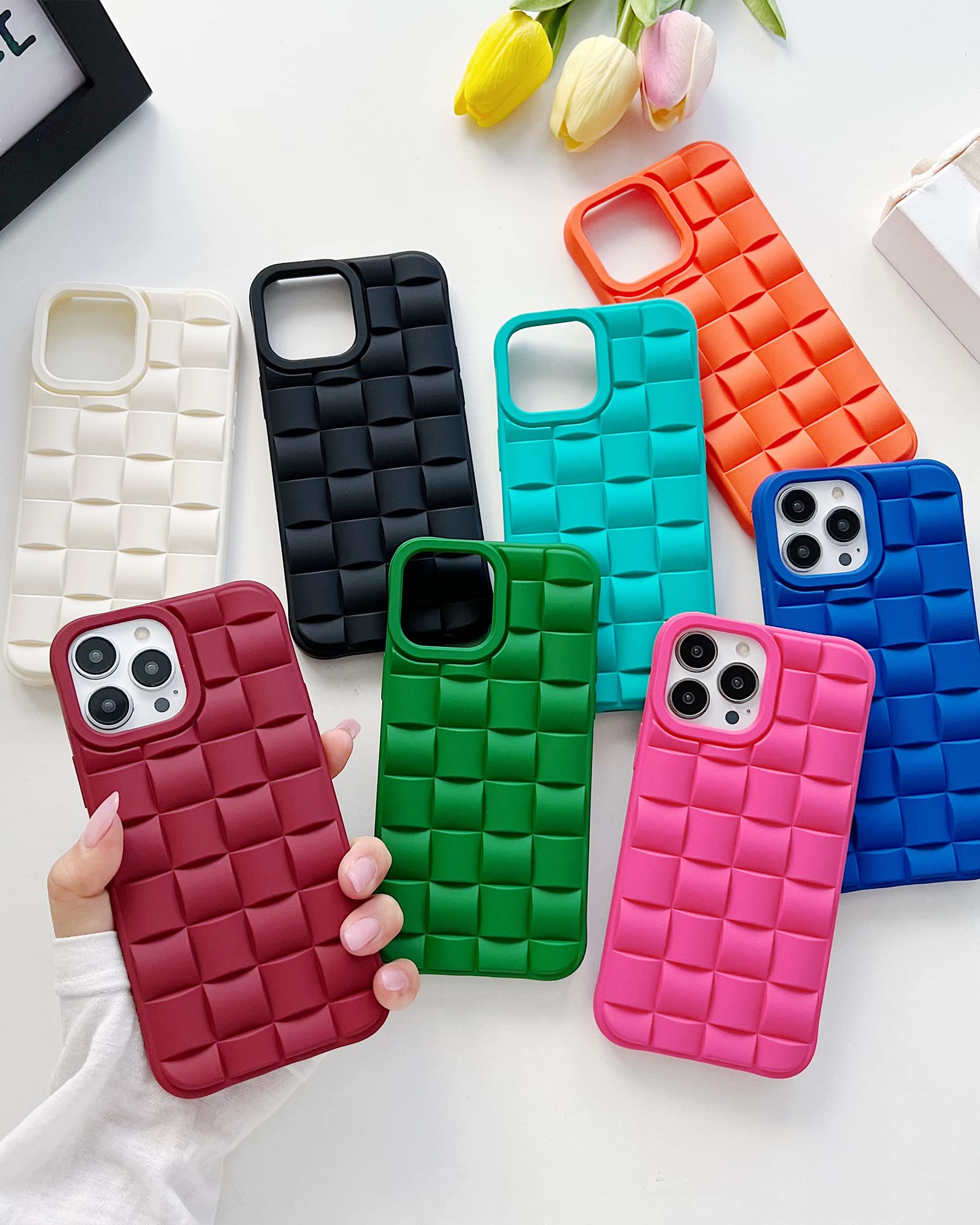 Ginkgonut Compatible with iPhone 13 Pro Max Case for Women/Girls, Cute 3D Laid Desgin Soft Silicone Shockproof Raised Bumper Corners Case for iPhone 13 Pro Max(Black)