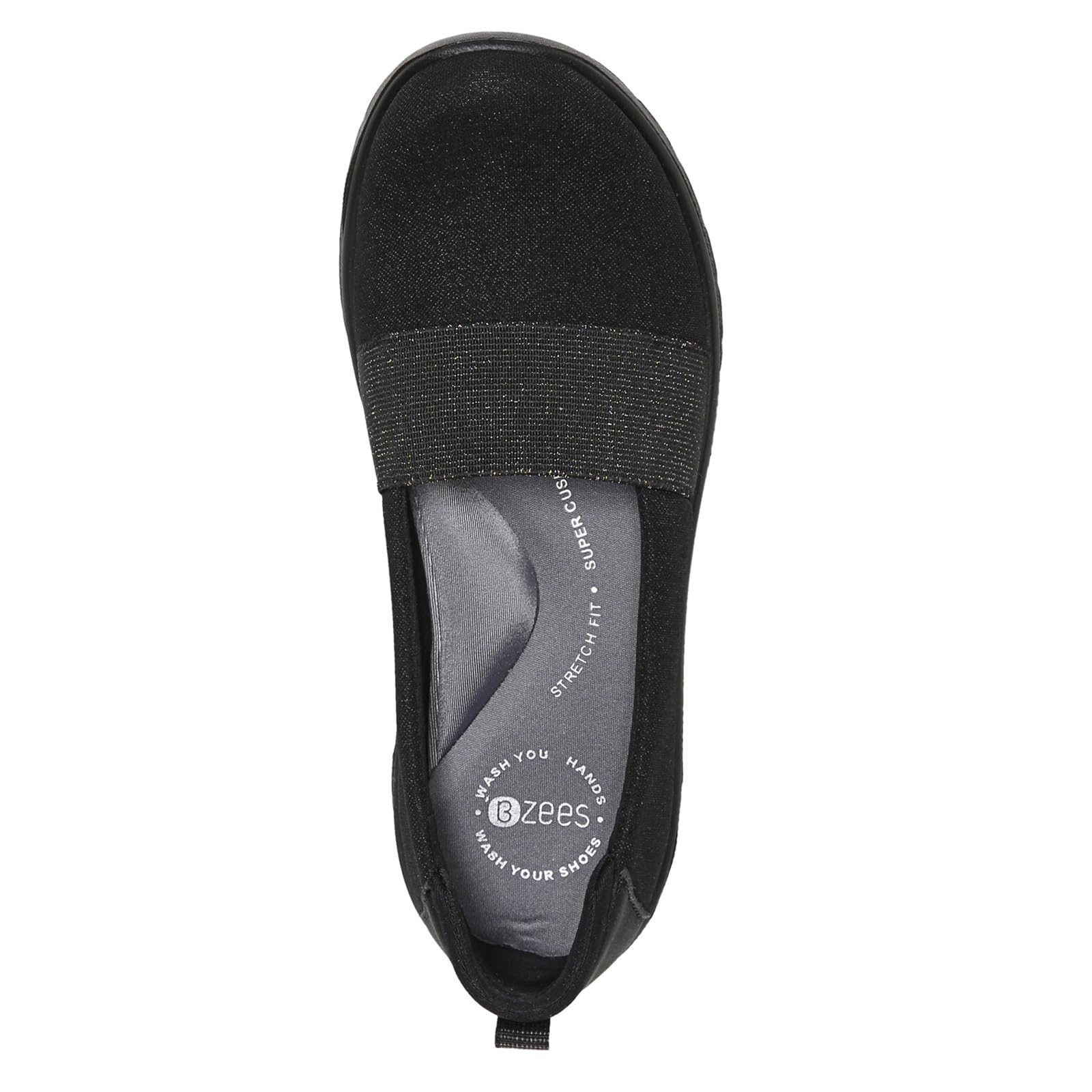 BZees Womens Gracie Slip On Black 9.5 M