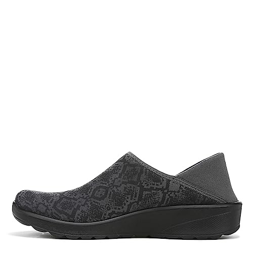 BZees Women's Getaway Slip-On Sneaker, Grey Snake Print, 8.5