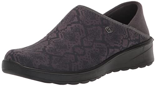 BZees Women's Getaway Slip-On Sneaker, Grey Snake Print, 8.5