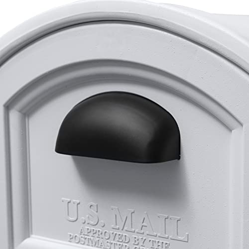 Step2 Town-to-Town XL Post-Mount Mailbox, Weather Resistant, Large Outdoor Mailboxes, Made of Durable Plastic, Easy to Install, USPS T4 Sized Mailbox, Flag Included, Classic White