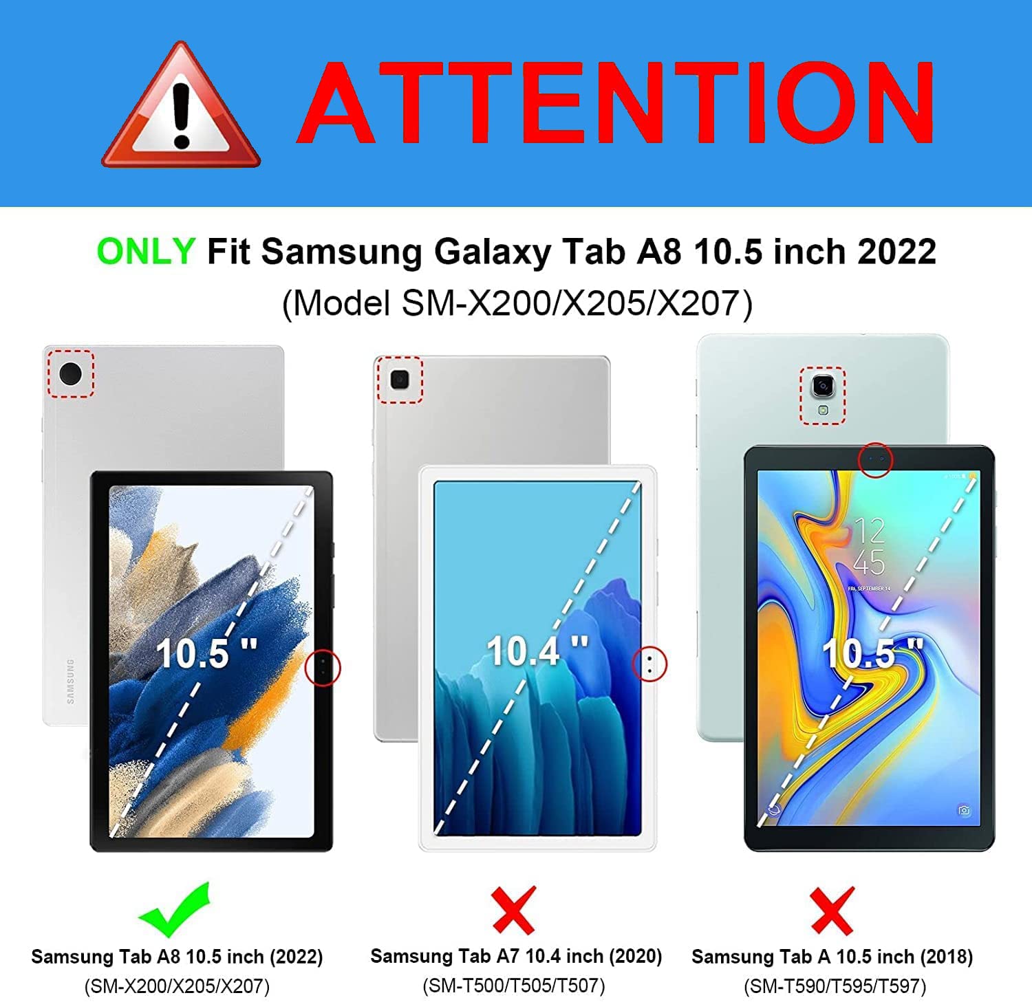 RTOBX Kids Case for Samsung Galaxy Tab A8 10.5 Inch 2022, Galaxy Tab A8 Case with Screen Protector, Shockproof Handle Stand Case for Samsung Galaxy Tab A8 10.5” 2022 (SM-X200/SM-X205/SM-X207), Blue