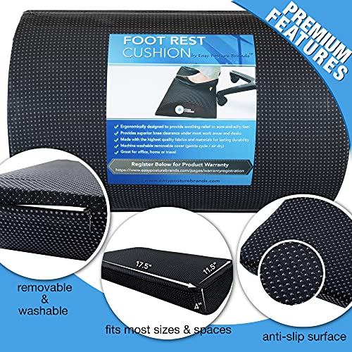 Office Ottoman Foot Rest for Under Desk at Work, Premium Ergonomic Footrest and Foot Stool for Desk, Excellent Leg Clearance & Firm Support