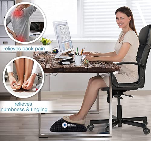 Office Ottoman Foot Rest for Under Desk at Work, Premium Ergonomic Footrest and Foot Stool for Desk, Excellent Leg Clearance & Firm Support
