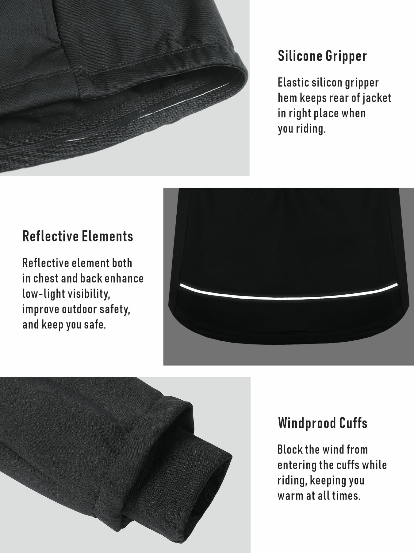 qualidyne Men's Winter Cycling Jacket Thermal Fleece Lined Bicycle Biking Jacket Cold Weather Windproof Softshell Windbreaker