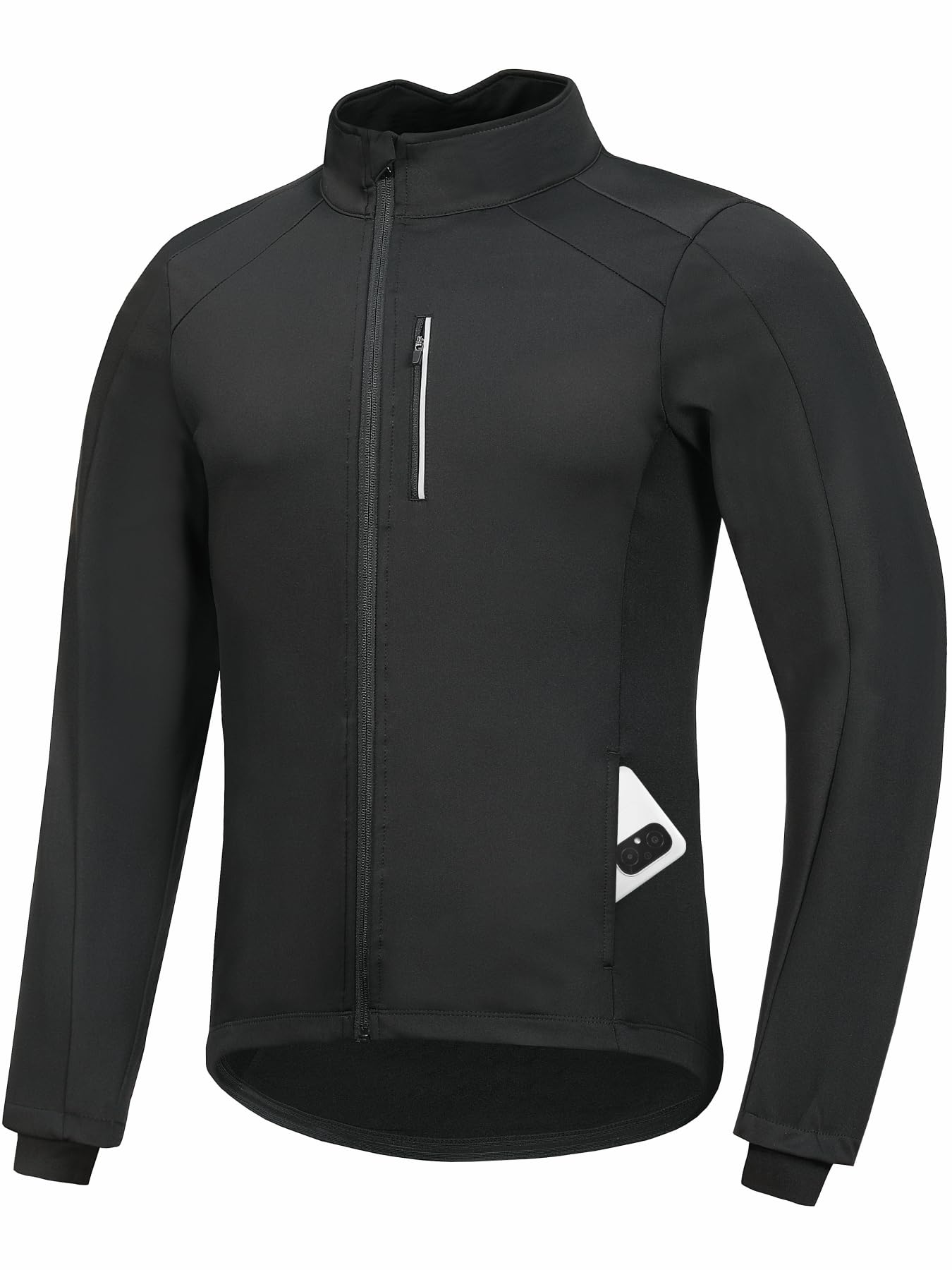 qualidyne Men's Winter Cycling Jacket Thermal Fleece Lined Bicycle Biking Jacket Cold Weather Windproof Softshell Windbreaker
