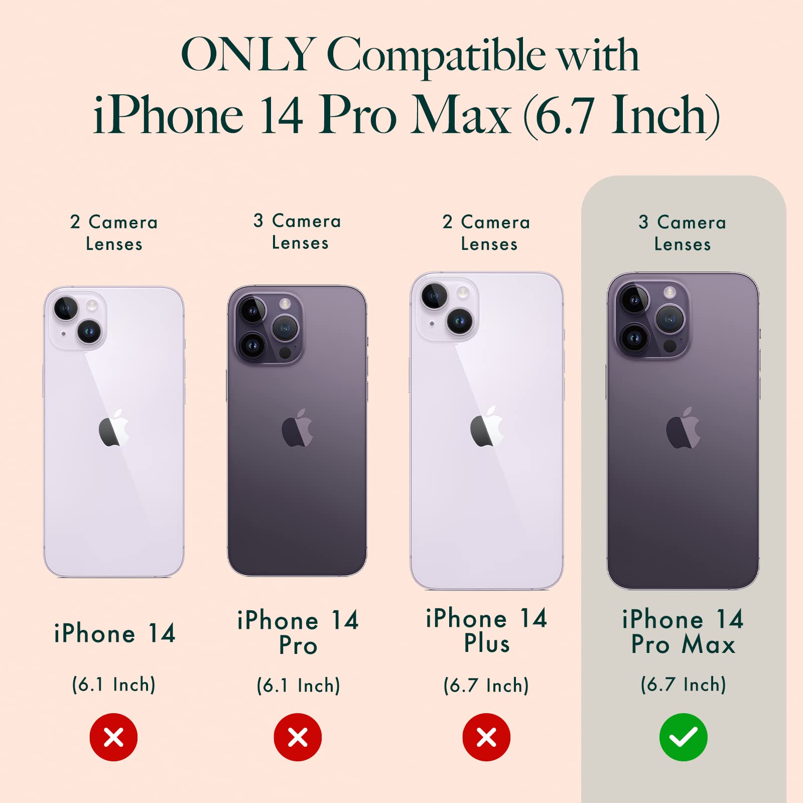 Rifle Paper Co. iPhone 14 Pro Max Case [Works with Wireless Charger] [10ft Drop Protection] Cute iPhone Case 6.7" with Floral Pattern, Anti-Scratch Tech, Shockproof Material, Slim Fit - Willow