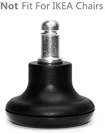 Bell Glides Replacement Office Chair or Stool Swivel Caster Wheels to Fixed Stationary Castors, Low Profile Bell Glides with Separate Self Adhesive Felt Pads, Chair Feet Wheel Stopper