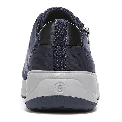 BZees Womens Tag Along Slip-On Sneaker Navy Floral 8.5 W