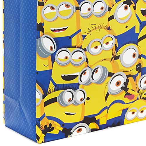 Hallmark 15" Extra Large Gift Bag with Tissue Paper (Minions) for Kids, Birthdays, Christmas