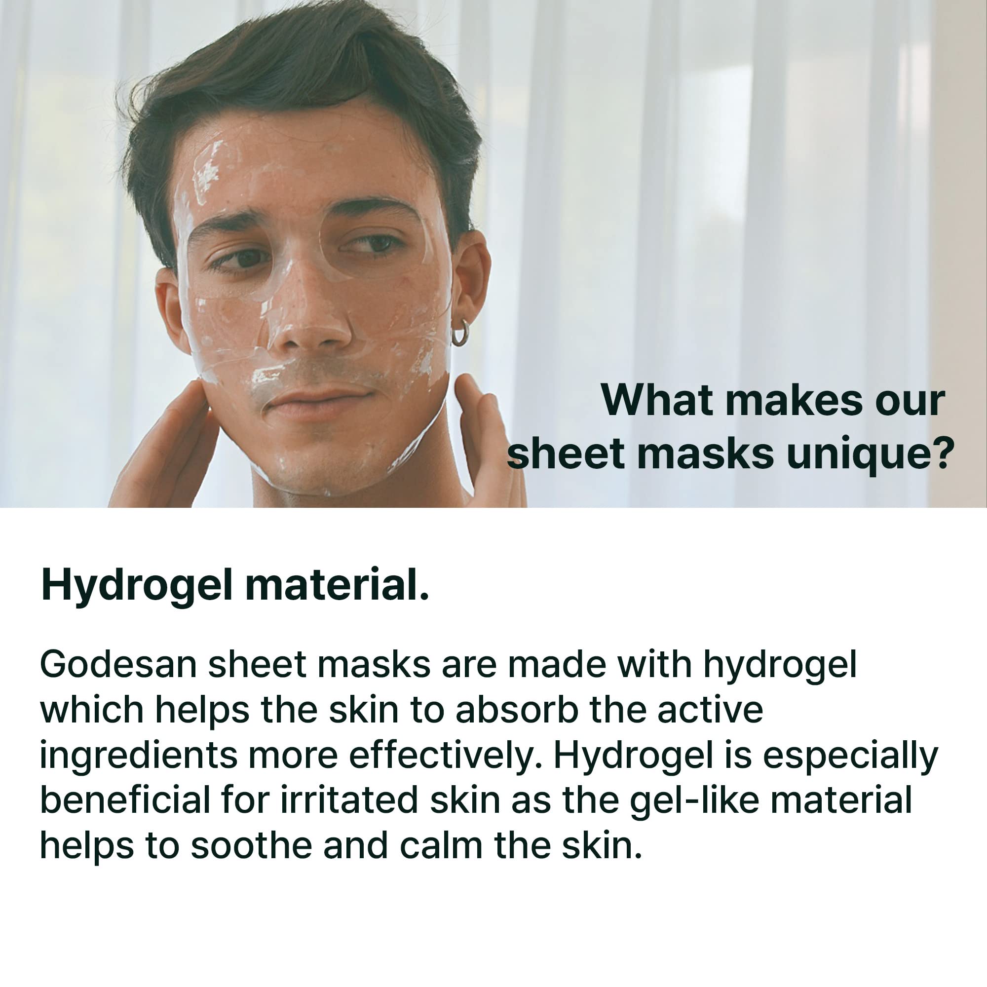 GODESAN Hydrogel Face Mask Pack 5pcs - Rich Collagen, Deep Moisture, Ginseng, Tea Tree, Hyaluronic, Overnight Mask, All skin type