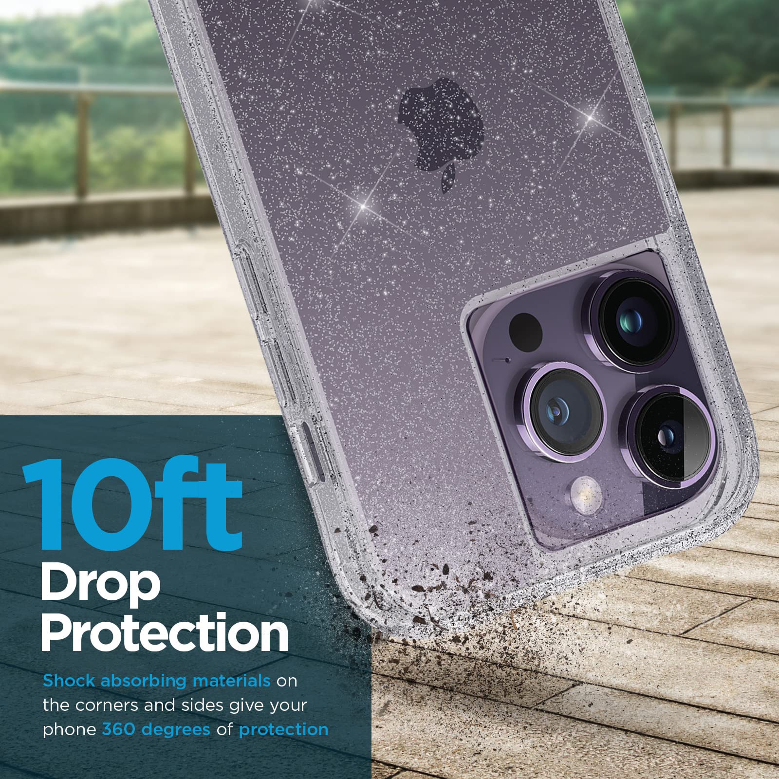 Case-Mate iPhone 14 Pro Max Case - Sheer Crystal [10FT Drop Protection] [Wireless Charging Compatible] Luxury Cover with Cute Bling Sparkle for iPhone 14 Pro Max 6.7", Anti-Scratch, Shock Absorbent