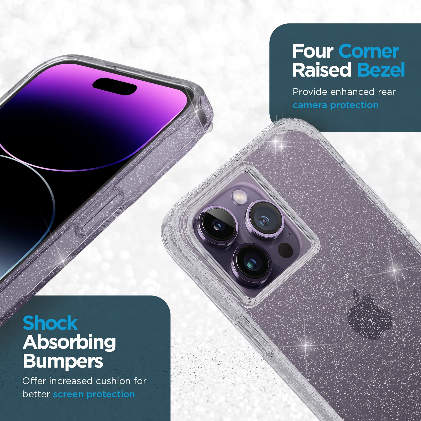 Case-Mate iPhone 14 Pro Max Case - Sheer Crystal [10FT Drop Protection] [Wireless Charging Compatible] Luxury Cover with Cute Bling Sparkle for iPhone 14 Pro Max 6.7", Anti-Scratch, Shock Absorbent