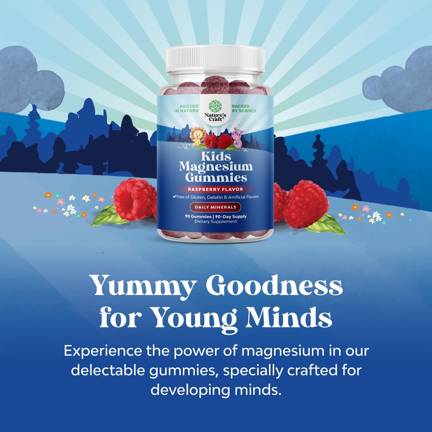 Relaxing Calm Magnesium Gummies for Kids - Great Tasting Kids Magnesium for Nerve Bone and Muscle Health Calm Gummies for Wellness with 85mg per Serving