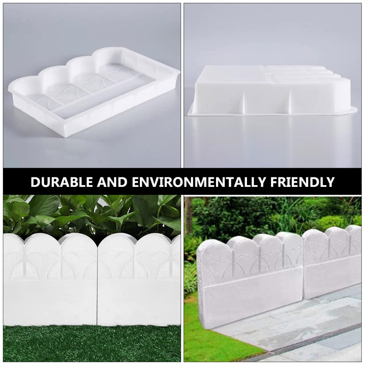 GANAZONO Cement Molds Fence Plastic Mold Concrete Brick Outdoor Cement Mould