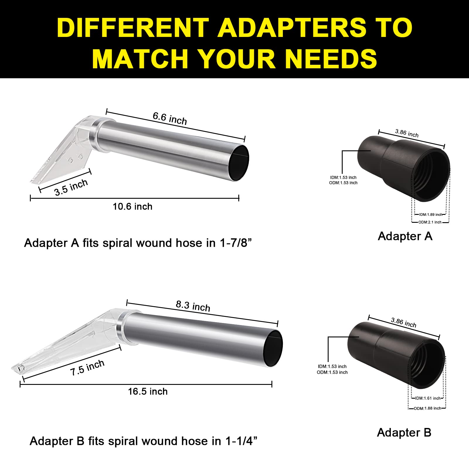 YSJWAER Carpet Vac Extractor Attachment-Tool - Cleaning Vacuum Clear Upholstery Car Detailing Turn Shop Vac into an Extractor