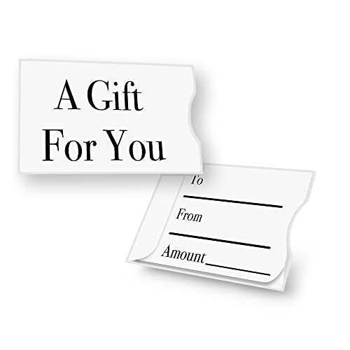Swipe It Gift Card Holder Sleeves Paper 50 Pack Bulk for Christmas, Holiday, Birthday, Fathers Day, Housewarming, Wedding, Anniversary, Baby Shower, Spa, A Gift for You, White