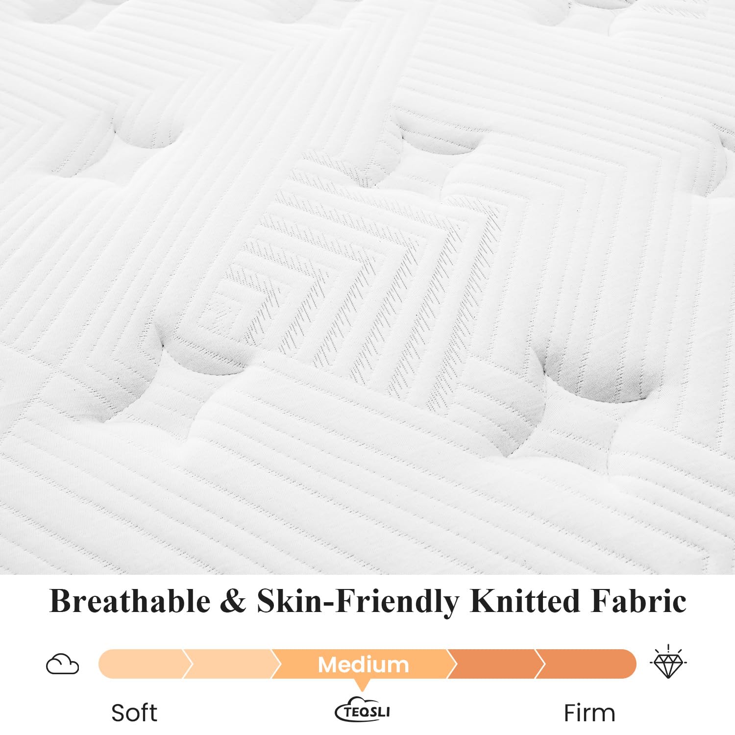 TeQsli Twin Mattress, 10 Inch Memory Foam Innerspring Hybrid Mattress in A Box, Medium-Firm, CertiPUR-US Certified, 10-Year Support,100-Night Trial (TSC-10T-US)