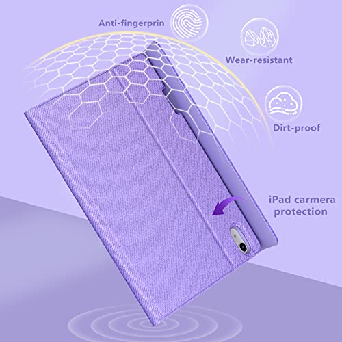 Harvopu for iPad Air 5th Generation Case with Keyboard - 7 Color Backlight Detachable Keyboard Tablet Cover with Pencil Holder for iPad Air 5th Gen 2022/iPad Air 4th Gen 2020 10.9, Purple