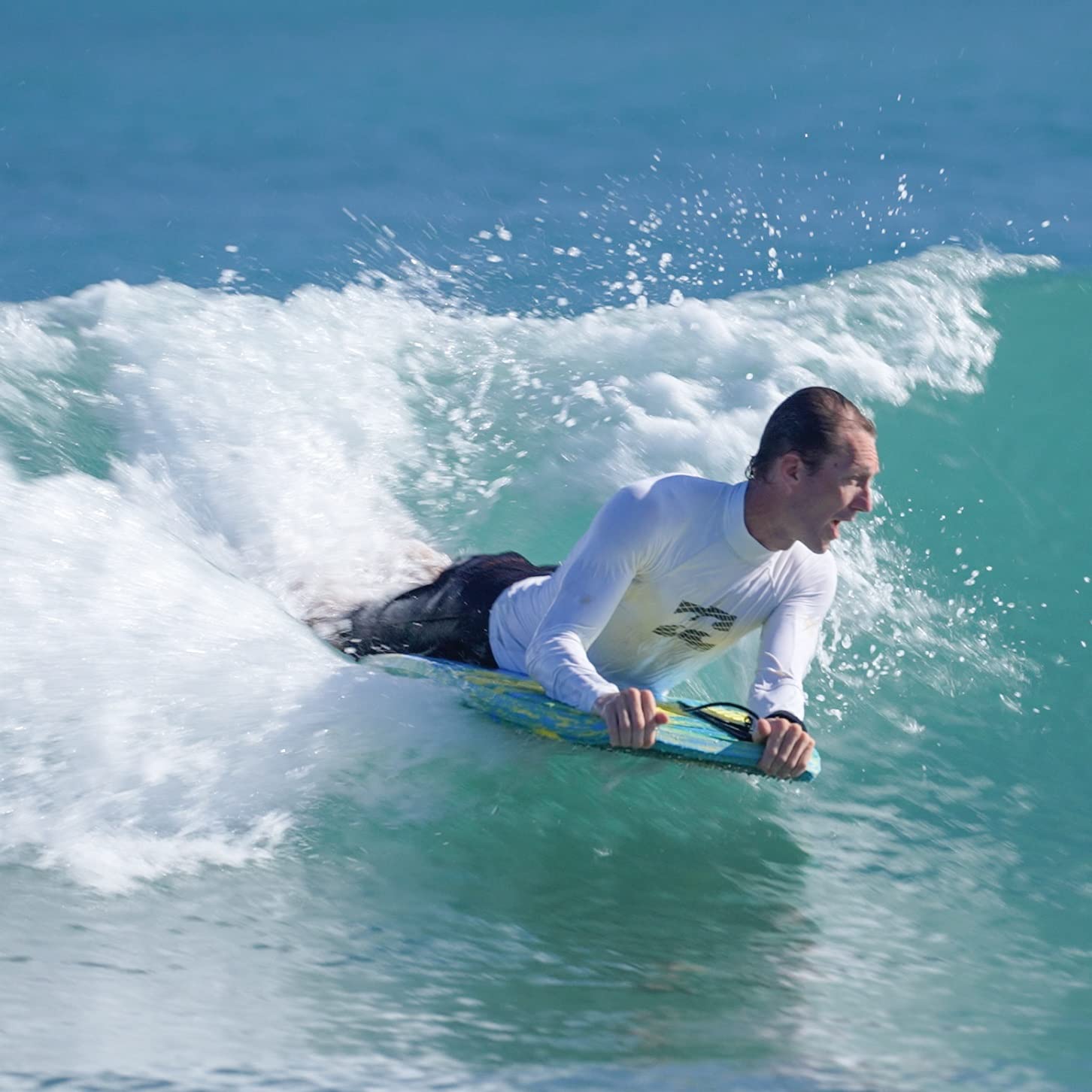 ATUNAS Body Boards, 33"-43" Bodyboard for Beach with Wrist Leash, Solid PE/EVA Closed-Cell Waterproof Foam, Surfing for Kids and Adults (Lime Soda, 42 inch)