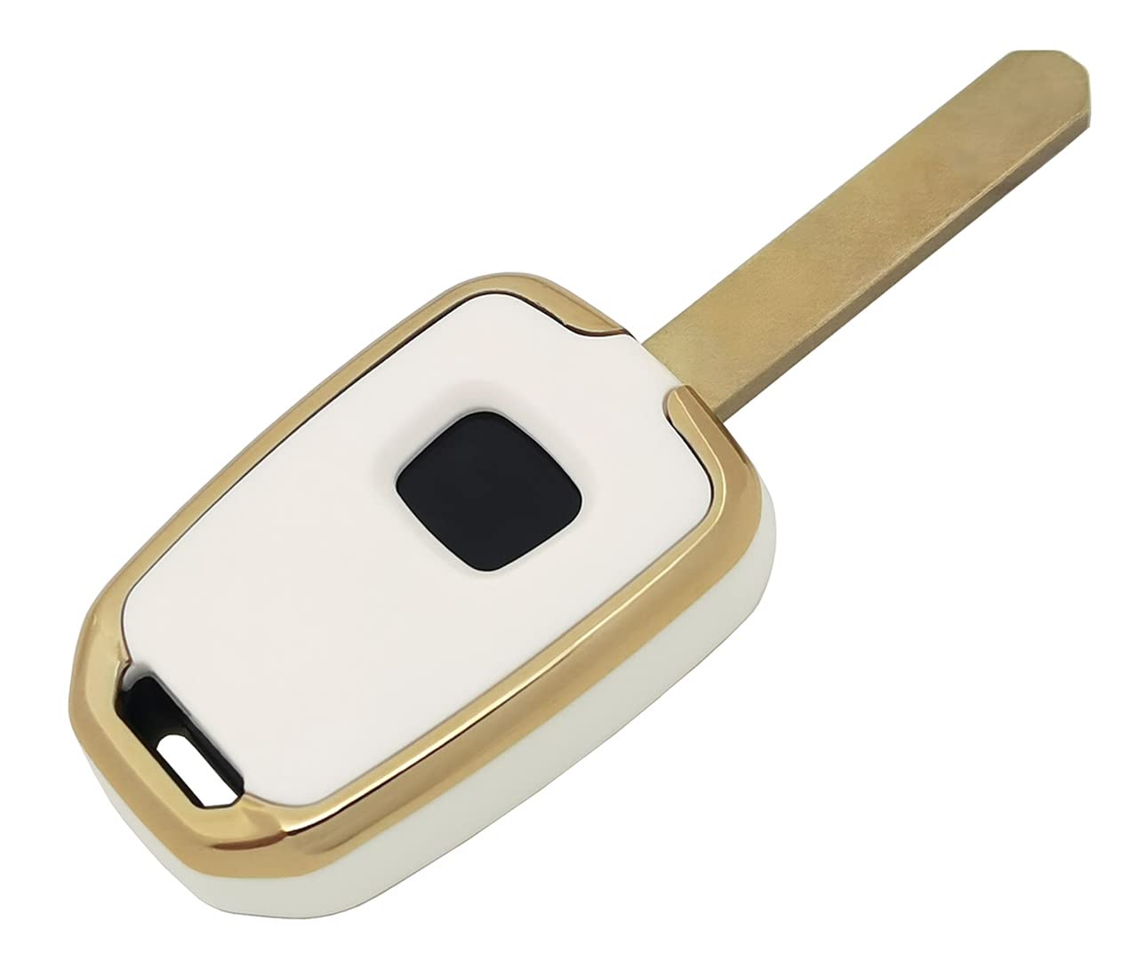 Key Fob Cover Case Fit for Honda Accord Civic CR-V HR-V Remote Holder Skin Protector Keyless Entry Sleeve Accessories (White)