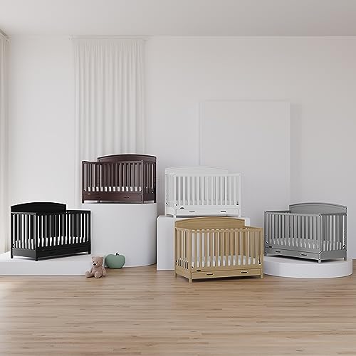 Graco Benton 5-in-1 Convertible Crib with Drawer (Espresso) - Converts from Baby Crib to Toddler Bed, Daybed and Full-Size Bed, Fits Standard Full-Size Crib Mattress, Adjustable Mattress Support Base