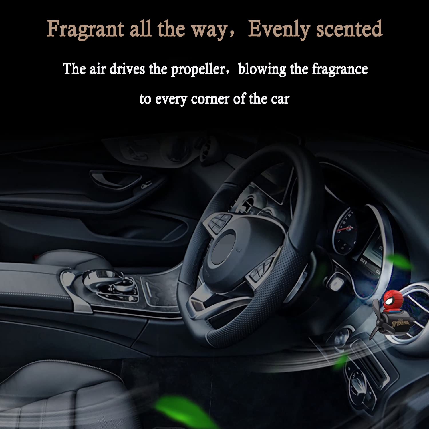 Car Air Fresheners, Cute Cartoon Hero Pilot Vent Clip Interior Accessories, Rotating Propeller Automotive Air Outlet Fan Creative Car Perfume Decoration