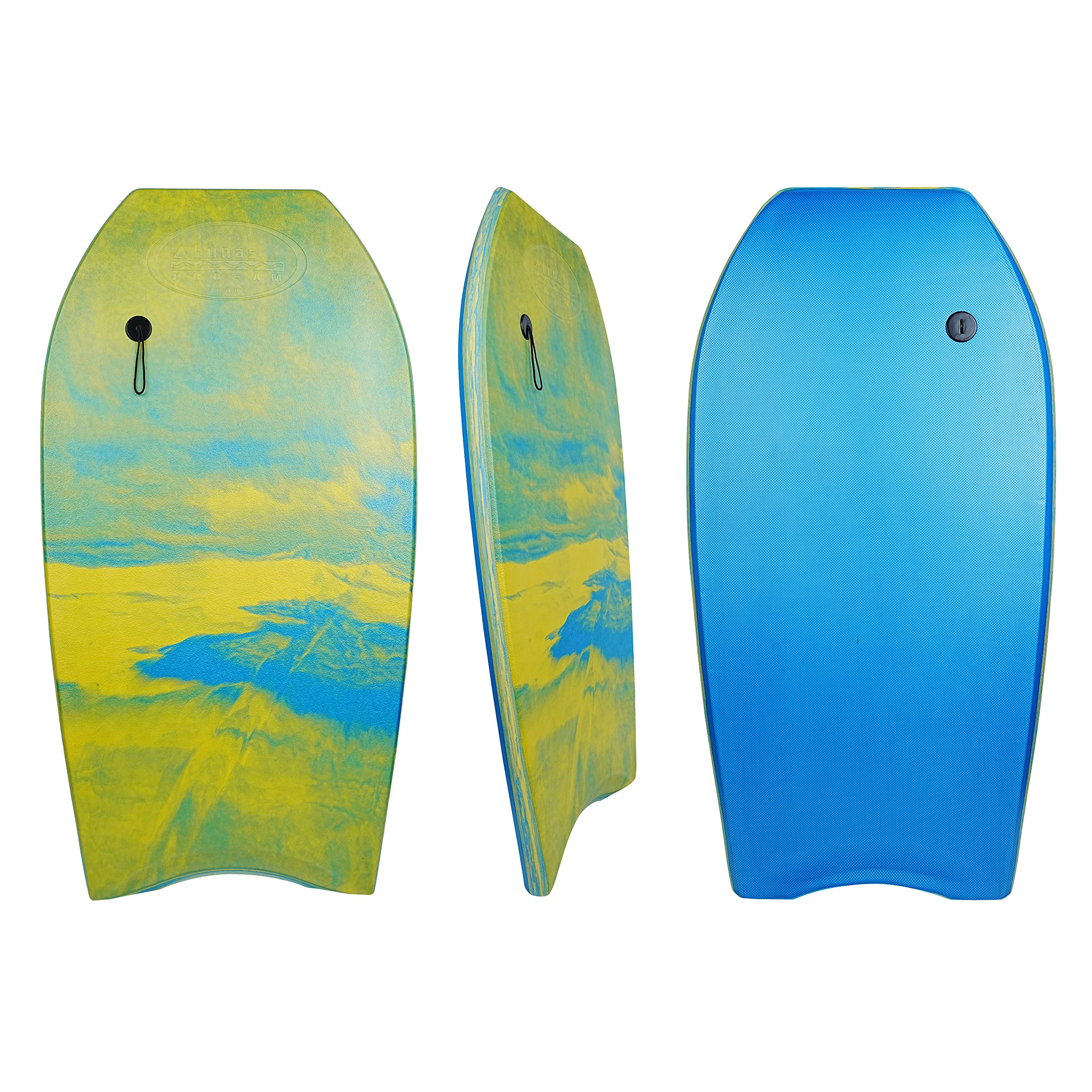 ATUNAS Body Boards, 33"-43" Bodyboard for Beach with Wrist Leash, Solid PE/EVA Closed-Cell Waterproof Foam, Surfing for Kids and Adults (Lime Soda, 42 inch)