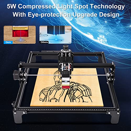 4240 Laser Engraver, 20W Laser Engraving Cutting Machine, Laser Machine 5W Output Power, Laser Cutter for Metal and Wood with 16.5βx15.75β Large Engraving Cutting Area (420x400mm)