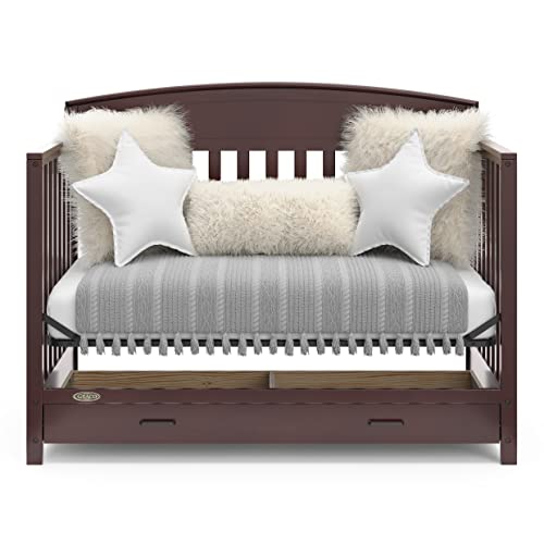 Graco Benton 5-in-1 Convertible Crib with Drawer (Espresso) - Converts from Baby Crib to Toddler Bed, Daybed and Full-Size Bed, Fits Standard Full-Size Crib Mattress, Adjustable Mattress Support Base