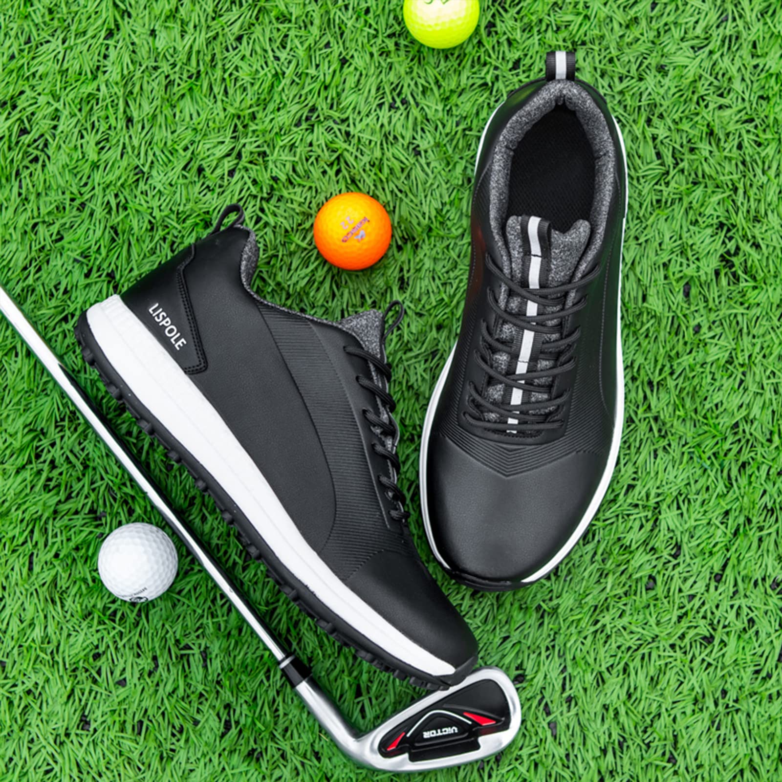EHQZN Spikeless Golf Shoes Men Waterproof Golf Shoes Comfortable Breathable Golf Footwear Mens Golf Sneakers Golf Walking Shoes