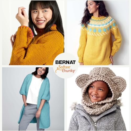 Bernat Softee Chunky Gray Blue Yarn - 1 Pack of 400g/14oz - Acrylic - 6 Super Bulky - Knitting/Crochet