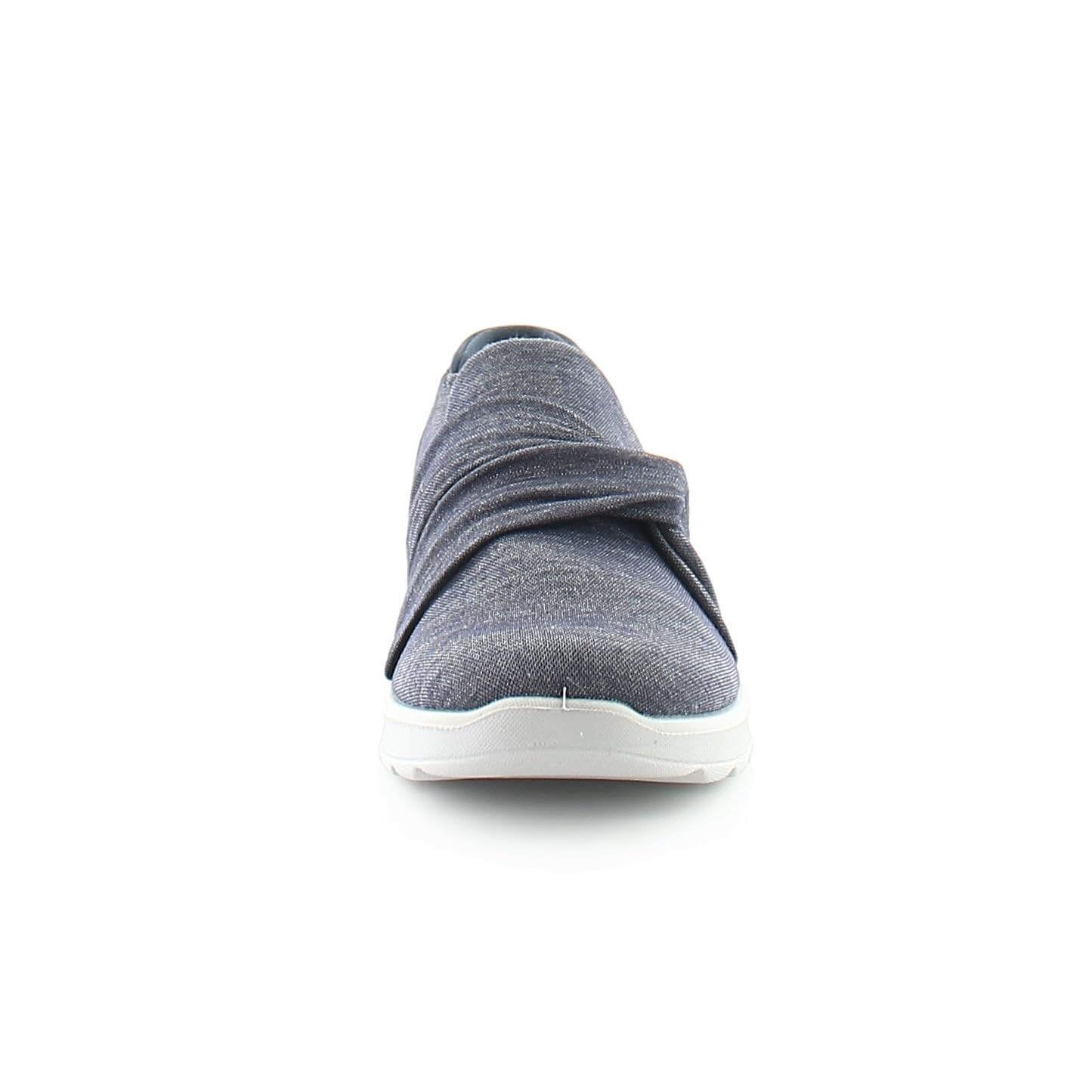 BZees Women's Glimmer Slip-Ons Loafer, Navy Blue Shimmer, 6.5 Wide