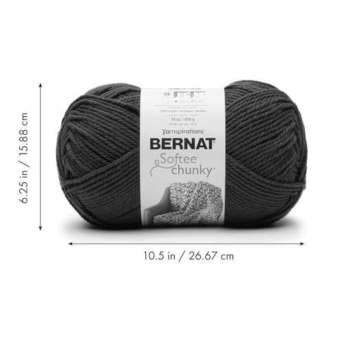 Bernat Softee Chunky Gray Blue Yarn - 1 Pack of 400g/14oz - Acrylic - 6 Super Bulky - Knitting/Crochet