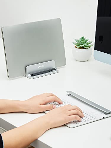 JARLINK Vertical Laptop Stand, Adjustable Laptop Holder Desktop Stand with Adjustable Dock Size (up to 17.3 inches) Compatible with All MacBook/Surface/Dell/Gaming Laptops (Silver)