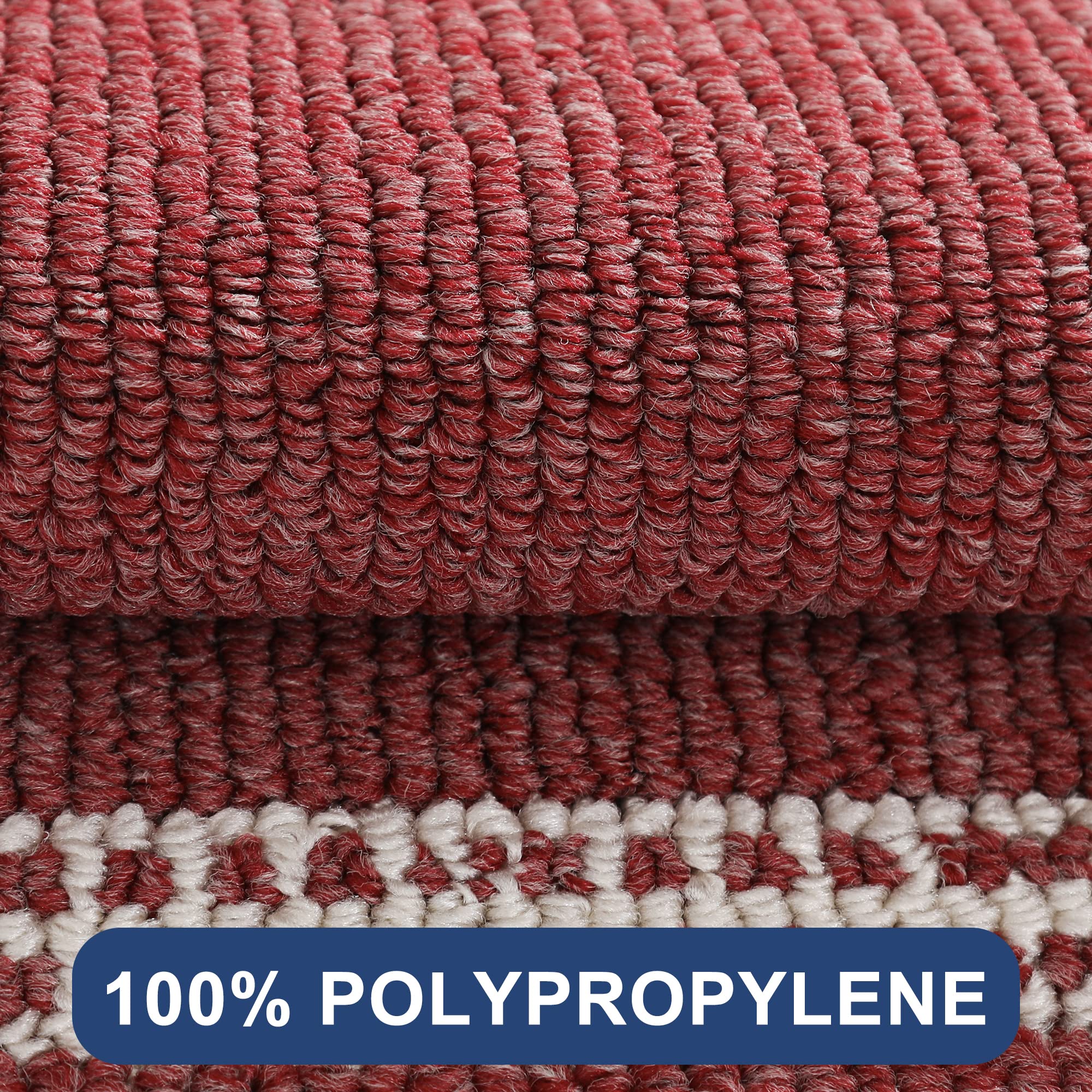 COSY HOMEER Kitchen Rugs Non-Slip 20x30/20x48 Inch Thick Polypropylene Standing Mat for Home Machine Washable, Red