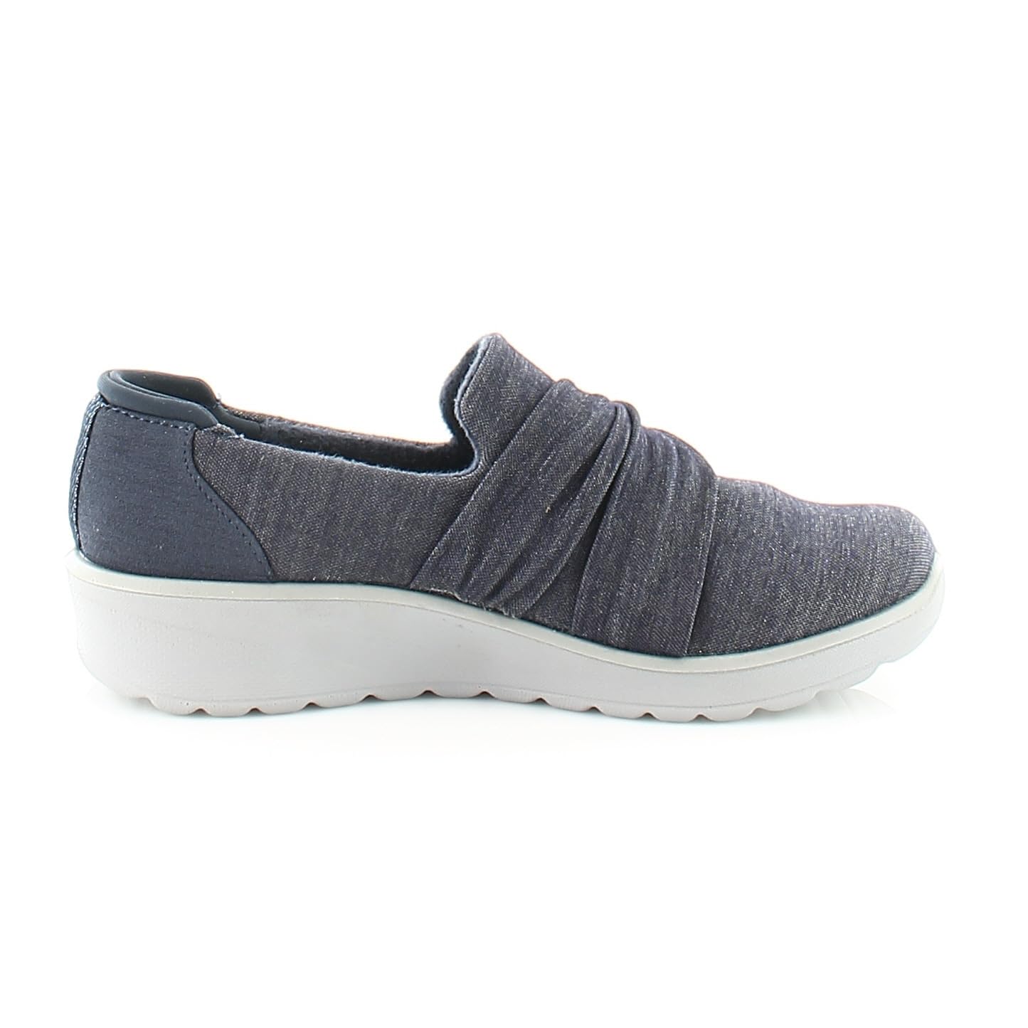 BZees Women's Glimmer Slip-Ons Loafer, Navy Blue Shimmer, 6.5 Wide