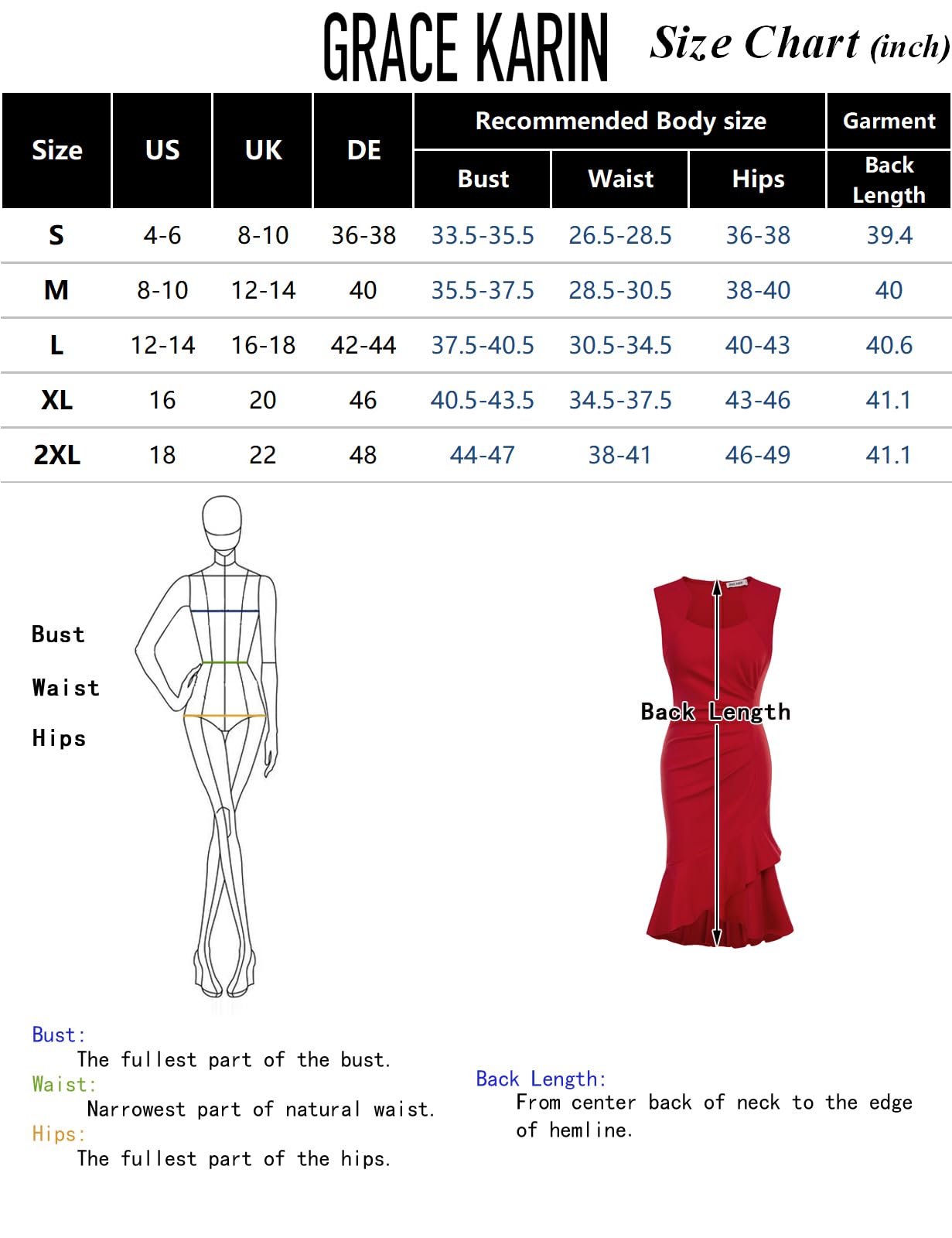 GRACE KARIN Womens Bodycon Dress Slim Fit Cross Over Fishtail Sheath Pencil Dress