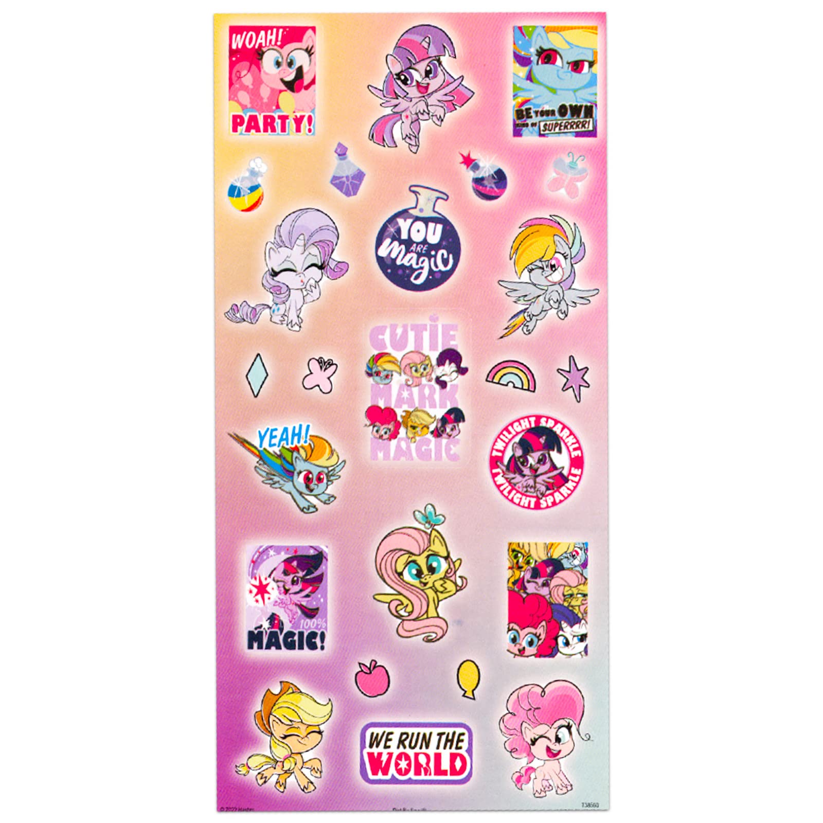 My Little Pony Face Painting Tattoos for Kids - Bundle with 6 My Little Pony Tattoo Sheets, Stickers, More | My Little Pony Party Supplies, Party Favors