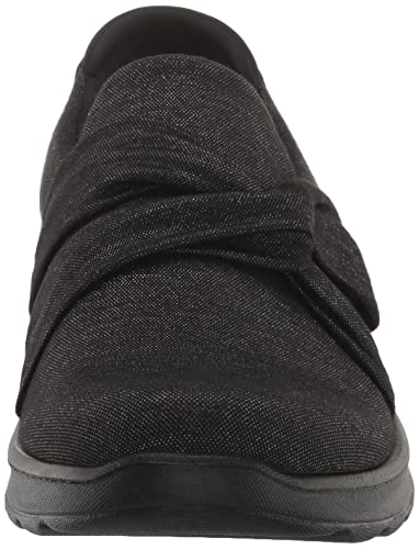 BZees Womens Glimmer Slip-On Black Shimmer 11 M
