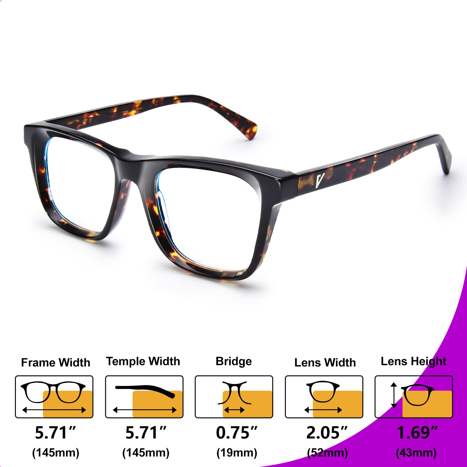 VISOONE Acetate Blue Light Blocking Glasses Square with Anti Glare for Computer Women and Men BONA