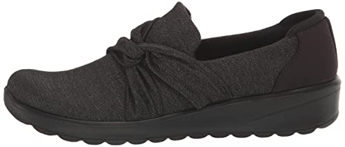 BZees Womens Glimmer Slip-On Black Shimmer 11 M